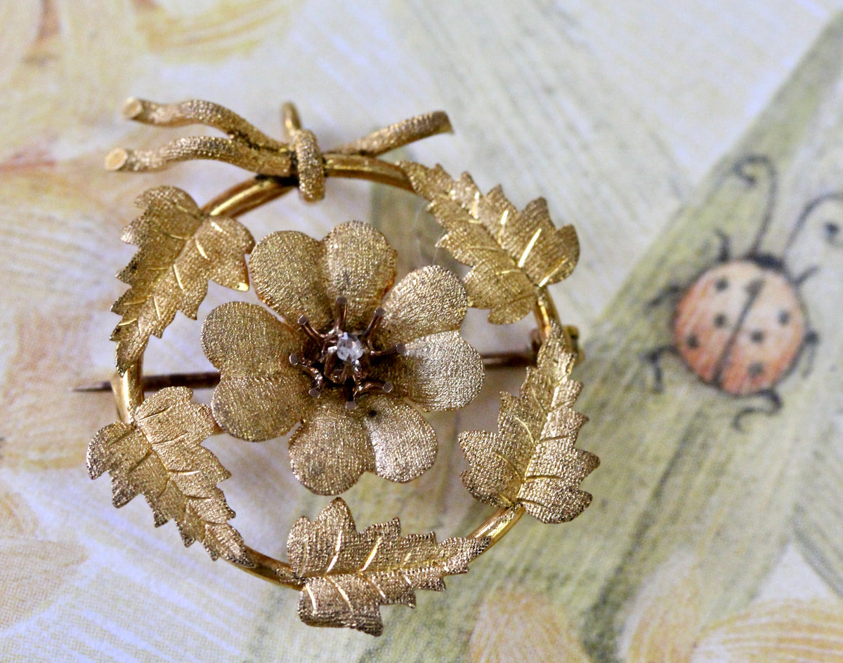 VICTORIAN Leaf & Flower Pendant/Pin – Fancy Flea Antiques