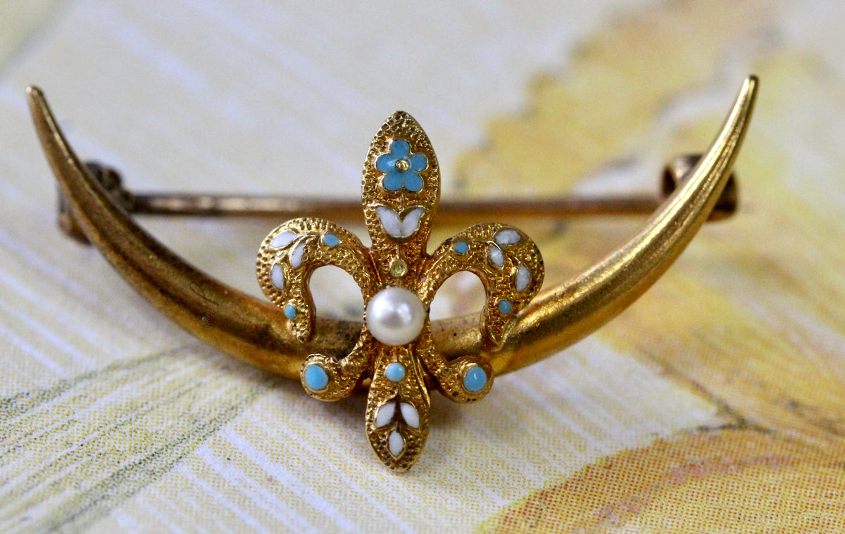 VICTORIAN Pin with Pearl Accents – Fancy Flea Antiques